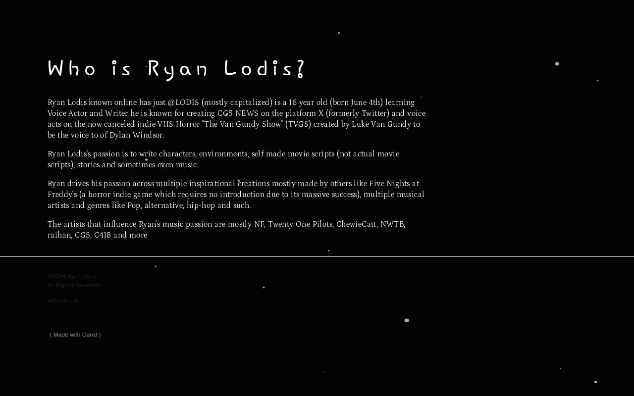 The Ryan Lodis Website